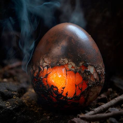 Premium Photo A Egg With A Burning Egg On It