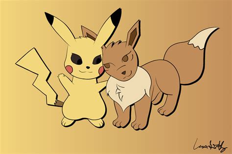 Pikachu And Eevee By Laserkittydraws On Deviantart