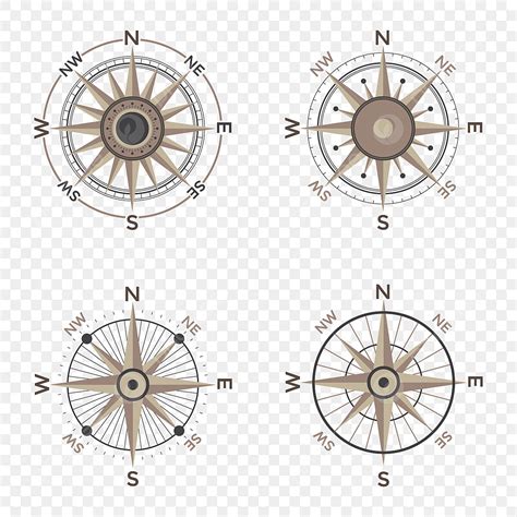 Compass Vector Art Png Compass Set Different Style Compass North