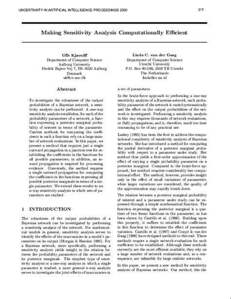 Pdf Making Sensitivity Analysis Computationally Efficient