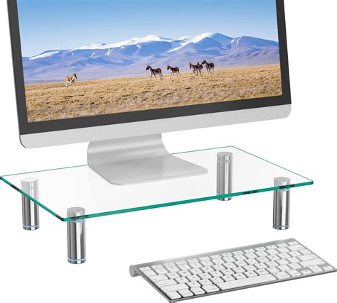 Kantek Extra Wide Glass Monitor Riser With 8mm Tempered