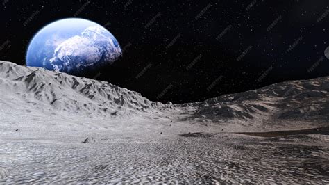 Earth From Moon Surface
