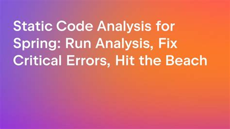 Anton Arhipov On Linkedin Static Code Analysis For Spring Run