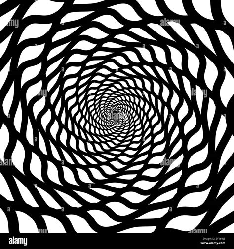 Psychedelic Hypnotic Spiral Pattern Hypnosis Swirl Vector Black And White Twirled Background