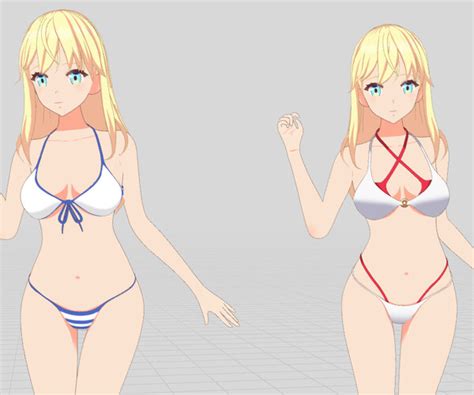 Artstation Summer Collection 5 Anime Bikini 3d Characters Game Assets