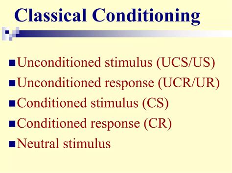 Classical Conditioning Terminology Pdf