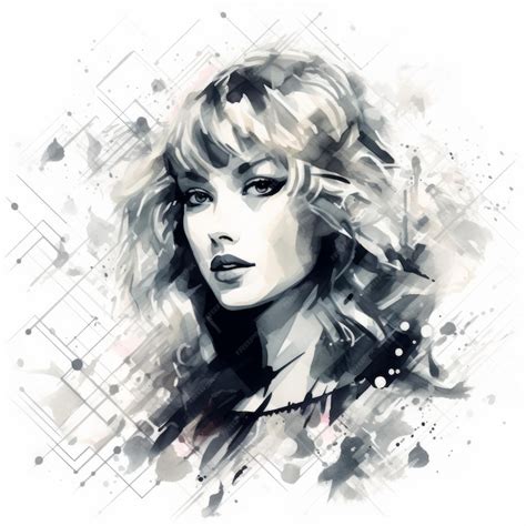 Premium Photo Taylor Swift Inspired Monochrome Abstract Art A Fusion Of Synthwave And Retro