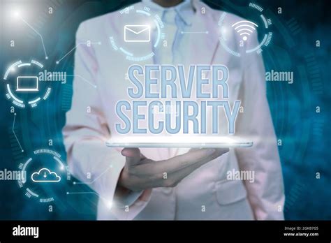 Conceptual Display Server Security Word Written On Web Server That