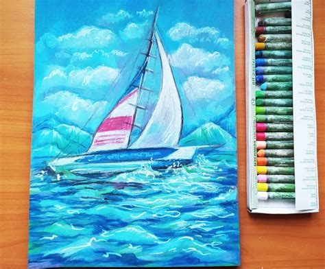 Oil Pastel Seascape