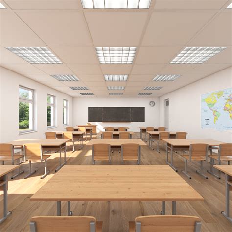 School Classroom Interior 3d Model 3d Model 99 Fbx Obj Max Free3d
