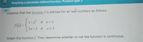Solved Graphing A Piecewise Defined Function Problem Type Chegg