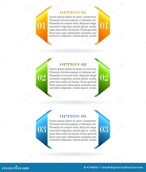 Numbered Option Info Cards Stock Vector Illustration Of Internet 47948507
