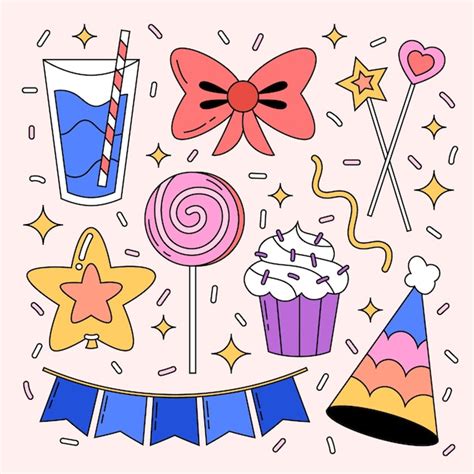Free Vector Hand Drawn Confetti Drawing Illustration For Birthday