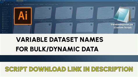 How To Set Custom Dataset Names In Adobe Illsutrator For Variable Data