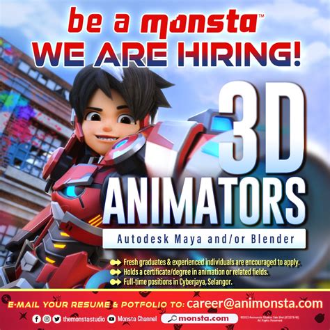 Monsta™ On Twitter 🔍looking For 3d Animators In Malaysia🔎 📢 Please