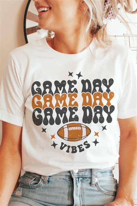 Game Day Vibes Graphic T Shirt Tan M Sports Mom Shirts Football