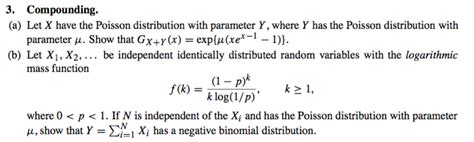 let x have the poisson distribution with parameter y