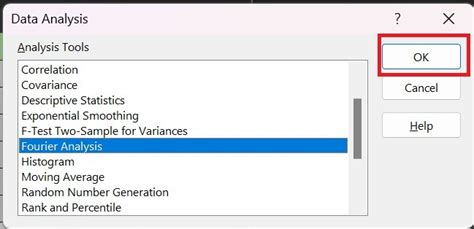 How To Perform Fourier Analysis Using Data Analysis Tab In Excel