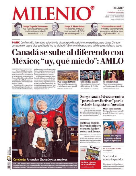 Portadas De Los Principales Diarios Nacionales De México Tus Buenas