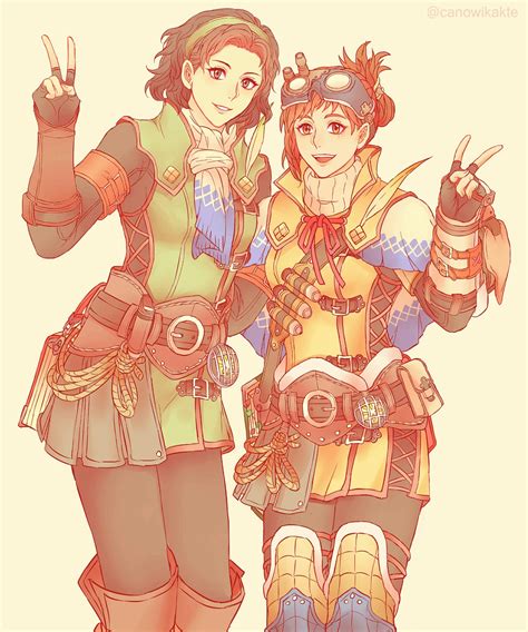 Handler And Serious Handler Monster Hunter And 1 More Drawn By