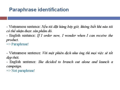 English Vietnamese Crosslanguage Paraphrase Identification Using Hybrid Method