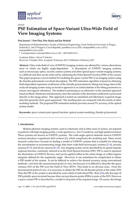 Psf Estimation Of Space Variant Ultra Wide Field Of View Imaging