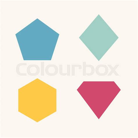 Colorful Flat Geometric Shapes Set Vector Colourbox