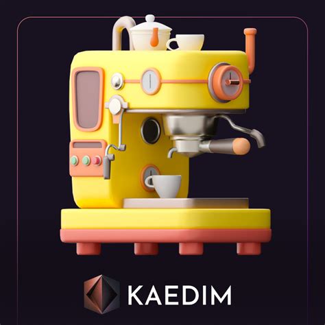 Kaedim Espresso Machine 3d Stylised Game Asset Kaedim