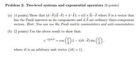 Solved Problem 2 Two Level Systems And Exponential