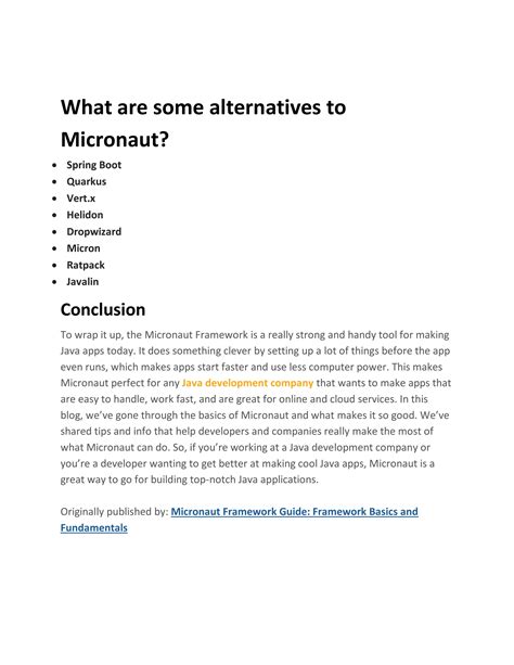 micronaut framework guide framework basics and fundamentals pdf cloud