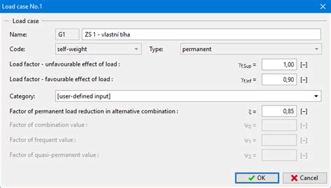 Load Case Parameters Load Cases Online Help Geo5