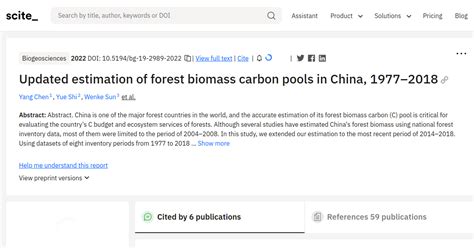 updated estimation of forest biomass carbon pools in china 1977 2018