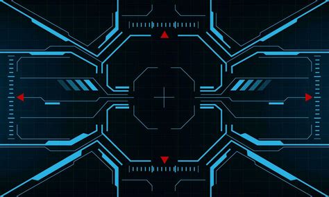 Hud Sci Fi Interface Screen View Blue Geometric Design Virtual Reality Futuristic Technology