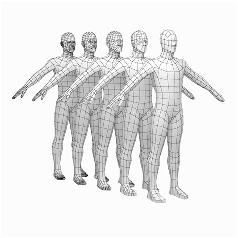 男性基础网格 免费的3d模型 Obj Free3d