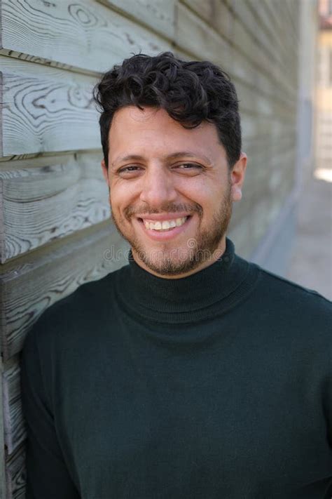 Natural Man Wearing A Turtle Neck Sweater Stock Image Image Of