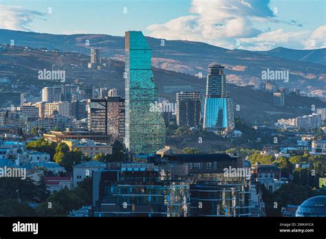 Skyline Of Tbilisi Modern Architecture Of The Capital Of Georgia Stock