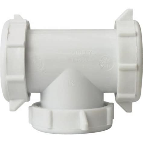 Keeney 1 1 2 In White Polypropylene Three Way Coupling Tee 48wk 1 1 2 Qfc