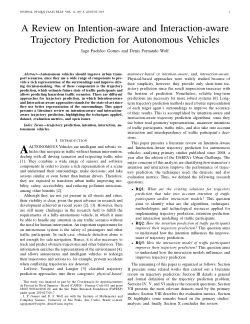 A Review On Intention Aware And Interaction Aware Trajectory Prediction For Autonomous Vehicles