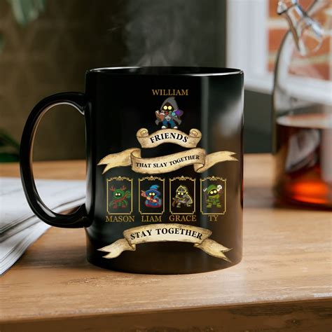Personalized Dnd Team Classes Ceramic Mug Custom Name Dnd Mug Friends