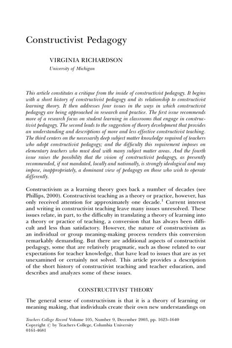 Pdf Constructivist Pedagogy Pdf Constructivist Pedagogy