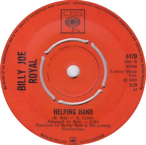 Billy Joe Royal Cherry Hill Park Helping Hand Cbs Uk 4470 7