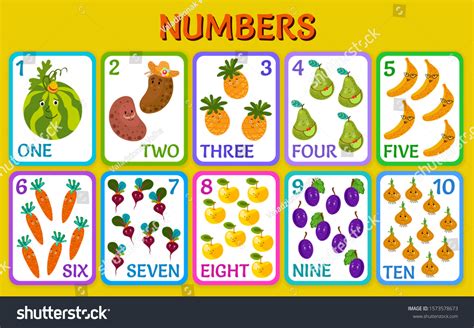 Vegetable Counting Cards Preschool Printable Numbers Flashcards
