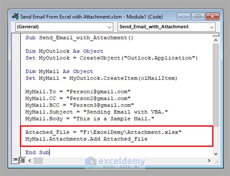 How To Apply A Macro To Send An Email From Excel With Attachment
