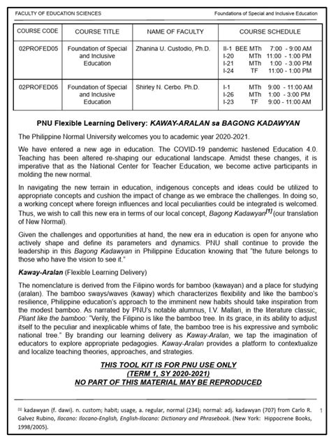 02profed05 Flexible Learning Toolkit Week 1 12 Pdf Disability Learning