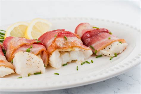 Keto Bacon Wrapped Cod Recipe 0 Net Carbs Ketofocus