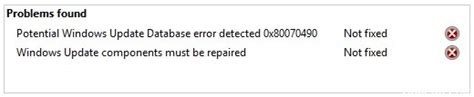 troubleshooting potential windows update database error detected in