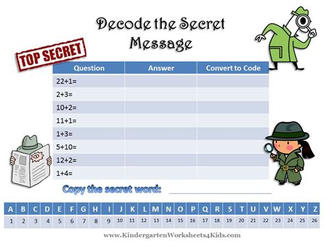 Math Worksheets With Secret Code