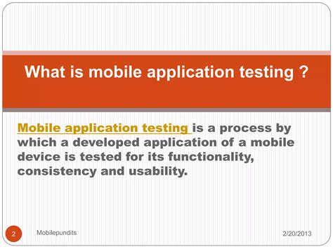Introduction To Mobile Application Testing Pptx Computer Software And Applications Computing