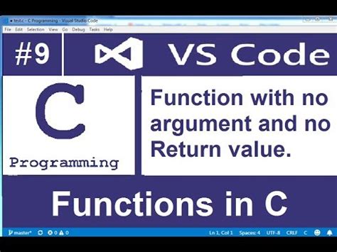 Function Without Arguments And No Return Value Youtube