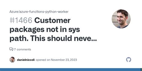 Customer Packages Not In Sys Path This Should Never Happen · Issue 1466 · Azureazure